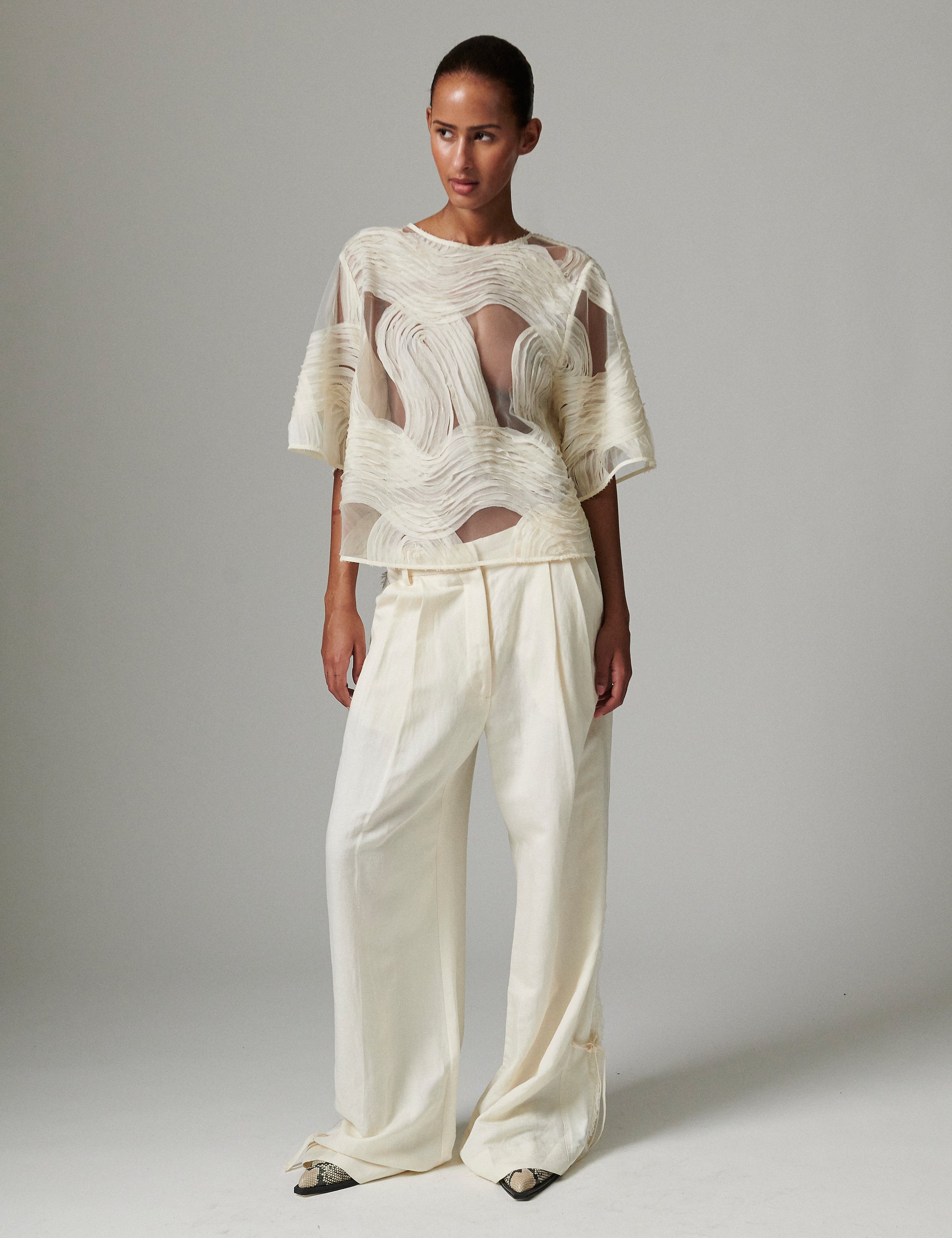 Tatiana - Crochet Lacy - Top - Jet Stream